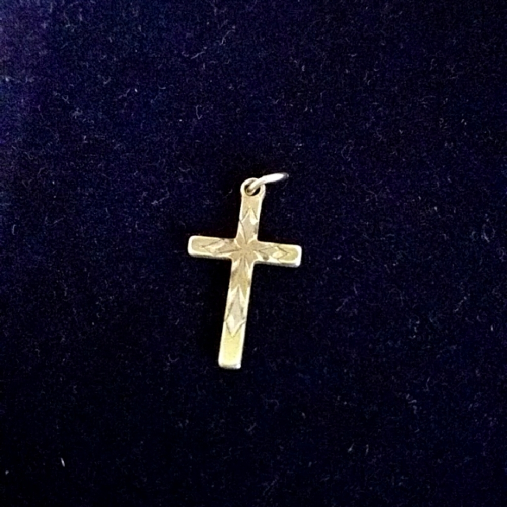 Vintage 1/20 14kt. Gf Cross Pendant - Gem